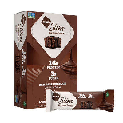 NuGo Slim Dark Chocolate Plant-based Protein Bars with only 3g Sugar